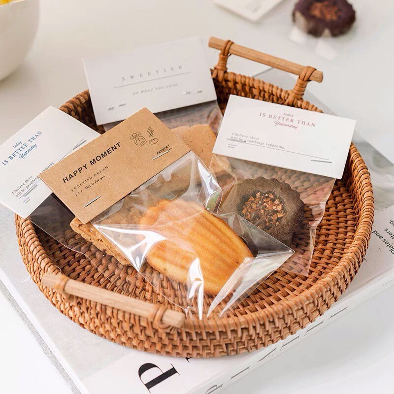 200 Clear Cellophane Bags With Personalized Logo Card | Bake Shop ...