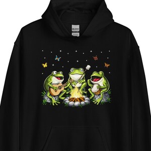 Cottagecore Frogs Camping Hoodie, Aesthetic Goblincore Hoodie, Forest ...