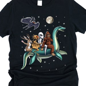 Cryptid Creatures Shirt Bigfoot Mothman Shirt Loch Ness Monster Tee ...
