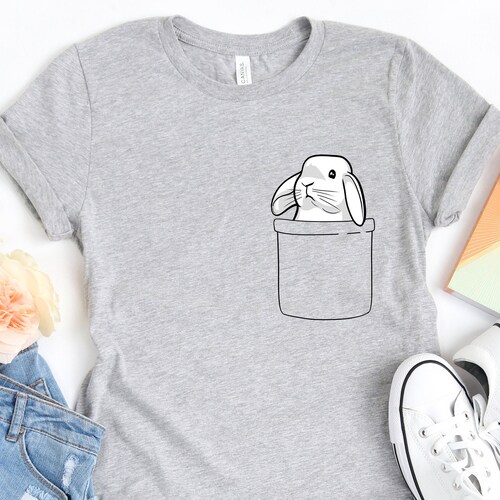 Pocket Rabbit T-shirt Cute Rabbit Tee Funny Bunny Shirt | Etsy