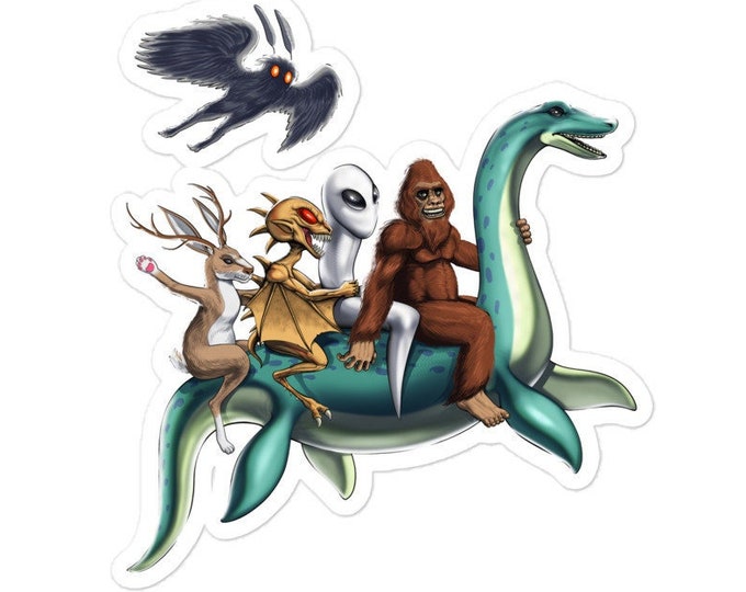 I Brake for Cryptids Bumper Sticker Bigfoot, Funny Bigfoot Car Decal ...