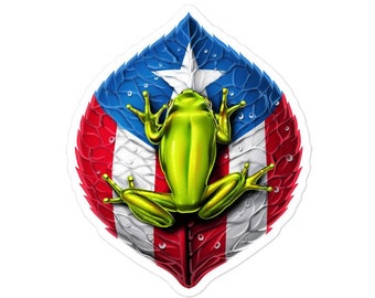 Coqui Frog Sticker, Puerto Rico Flag Sticker, Boricua Sticker, Taino ...