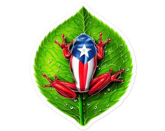 Coqui Frog Sticker, Puerto Rico Flag Sticker, Boricua Sticker, Taino ...
