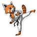 Red Panda Bear Karate Vinyl Sticker - Red Panda Decals - Kickboxing ...
