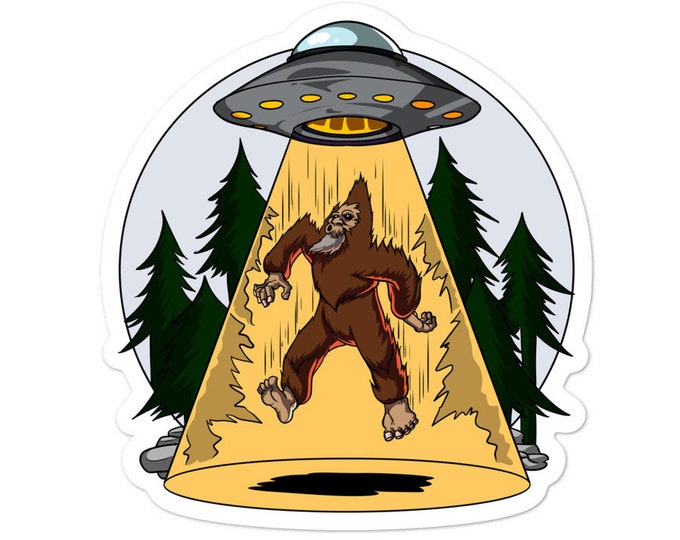 Bigfoot Riding Loch Ness Monster Sticker Cryptozoology Gifts | Etsy