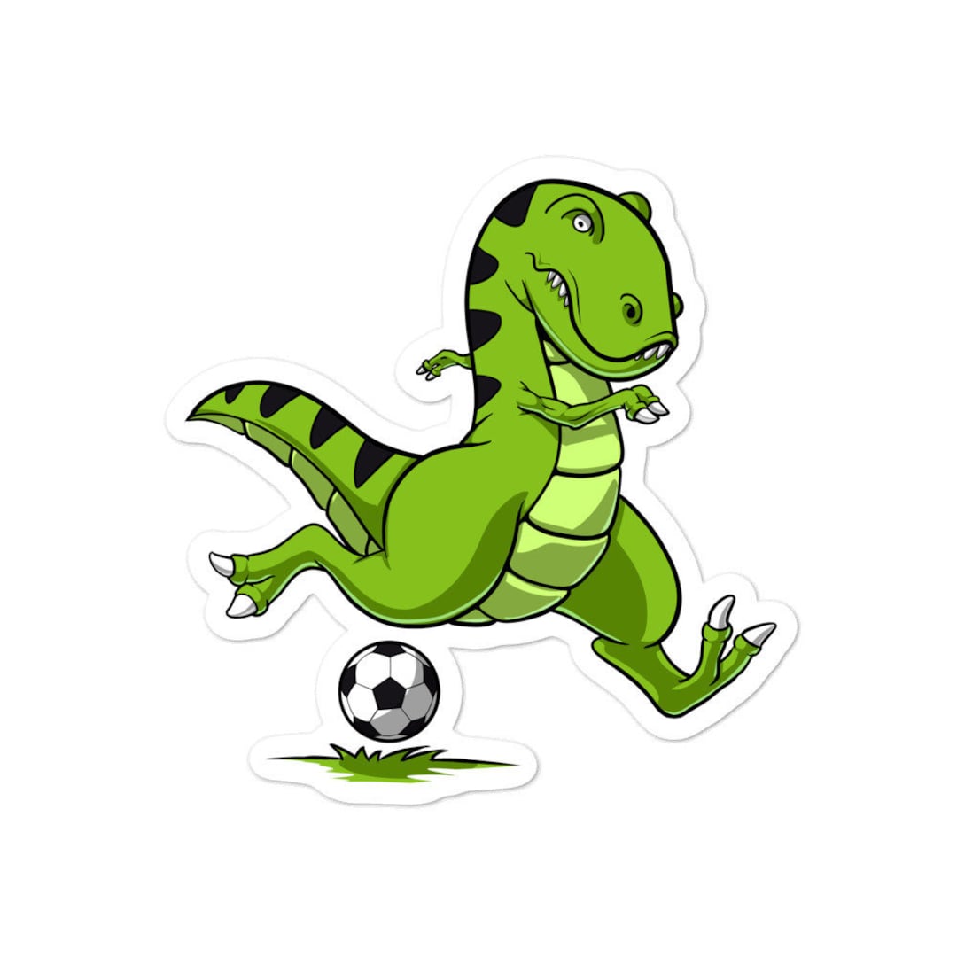 T-rex Dinosaur Soccer Sticker - Funny Dinosaur Gifts - Soccer Boys ...