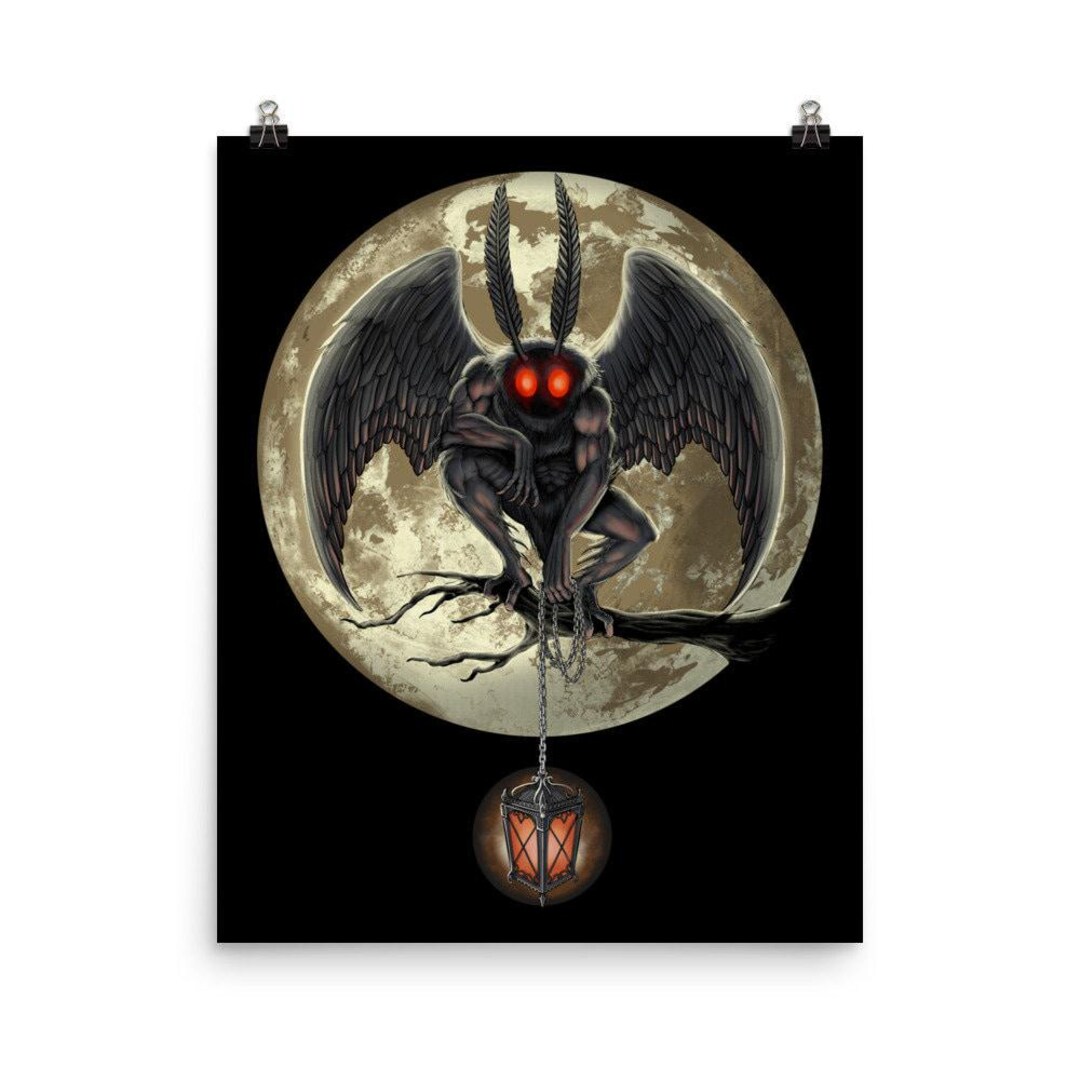 Mothman Poster - Cryptid Creatures Art Print - Cryptids Wall Decor ...