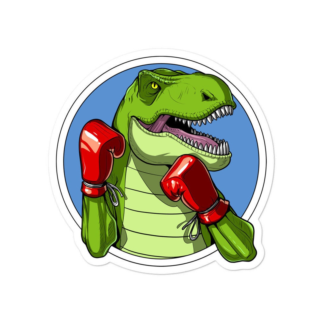 T-rex Dinosaur Boxing Sticker - Kickboxing Sticker - Muay Thai Sticker ...