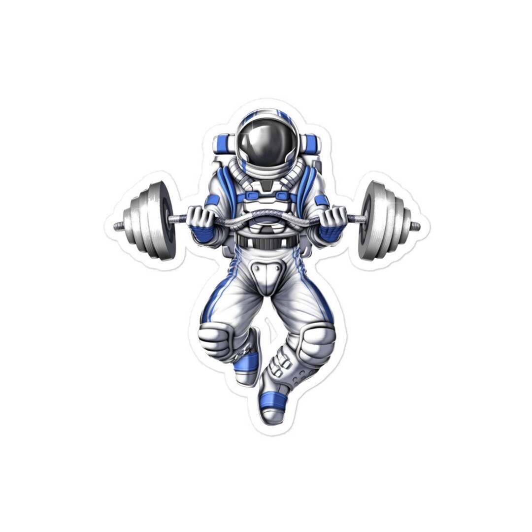 Astronaut Fitness Sticker, Gym Workout Sticker, Bodybuilding Stickers ...