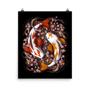Japanese Koi Fish Poster Giant Carp Poster Japanese Fish - Etsy