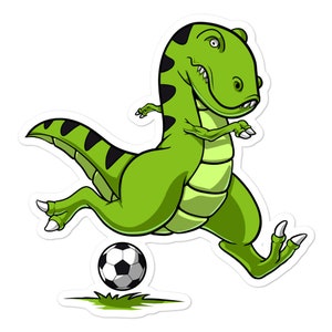 T-rex Dinosaur Soccer Sticker Funny Dinosaur Gifts Soccer - Etsy
