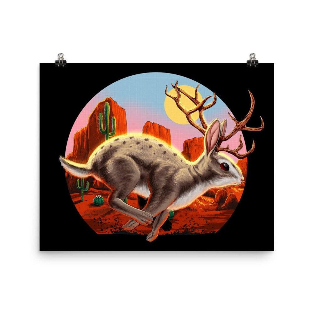 Jackalope Rabbit Poster - Cryptid Creatures Posters - Cryptids Art ...