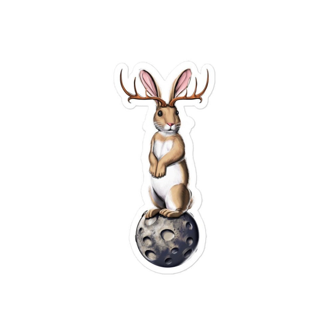 Jackalope Rabbit Sticker - Rabbit Antelope Sticker - Cryptids Stickers ...