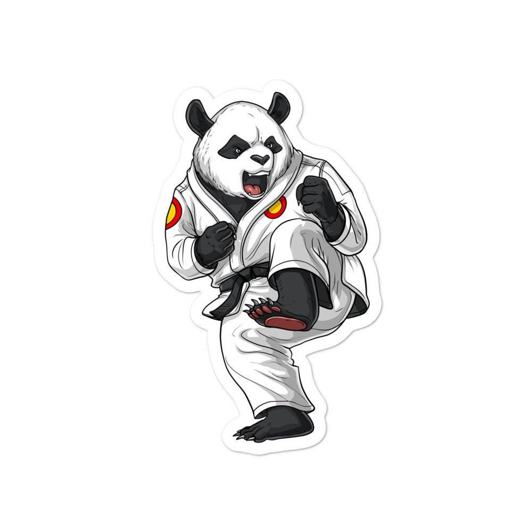 Panda Bear Karate Vinyl Sticker - Funny Taekwondo Decals - Kickboxing ...