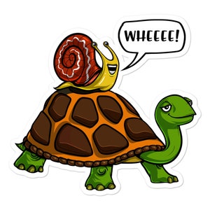 Snail Turtle Vinyl Sticker Funny Animals Sticker Turtle | Etsy