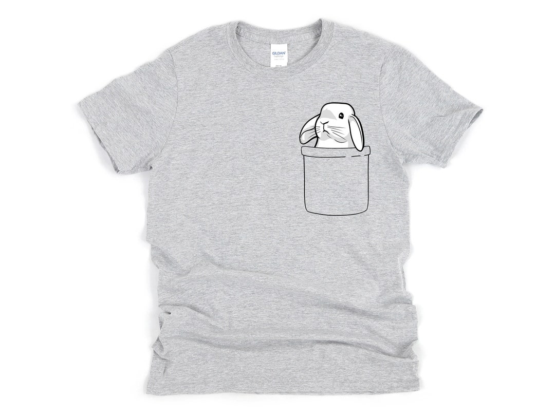 Pocket Rabbit T-shirt, Cute Rabbit Tee, Funny Bunny Unisex Shirt ...