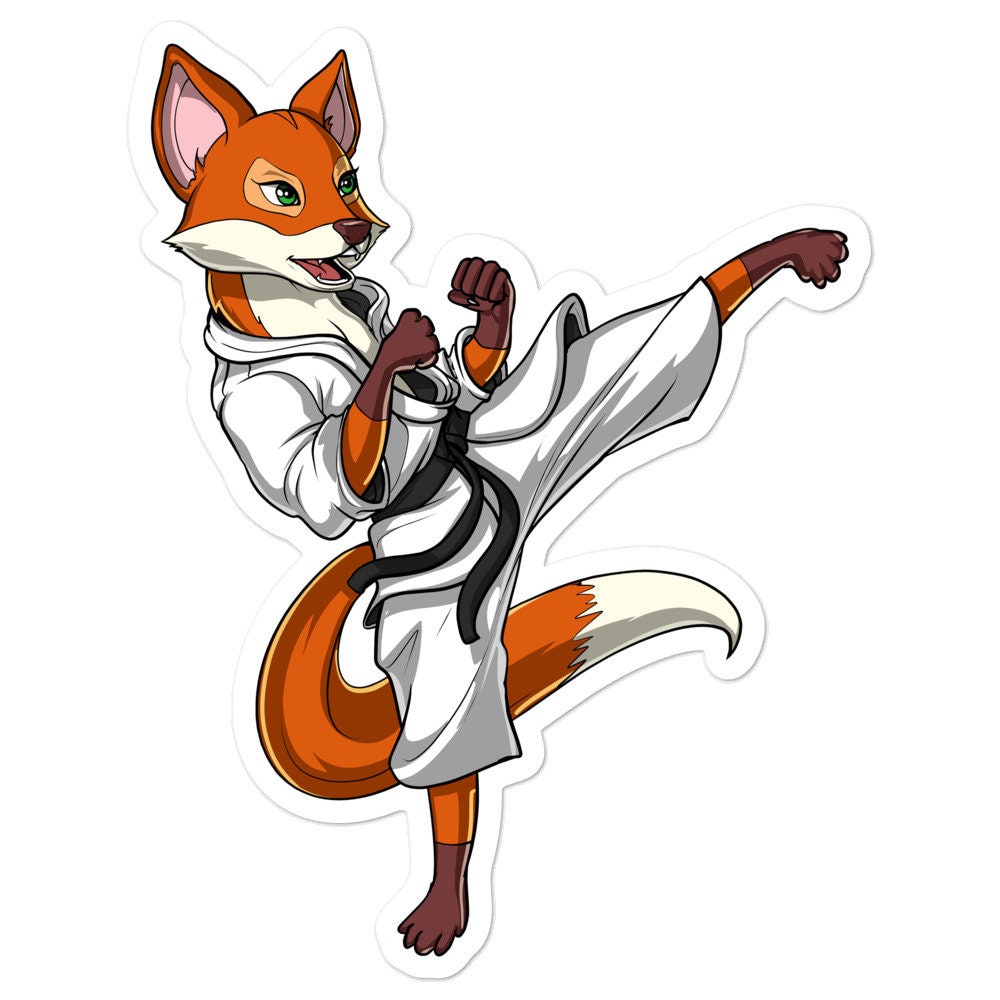 Fox Karate Vinyl Sticker Funny Fox Decals Kickboxing Ninja | Etsy
