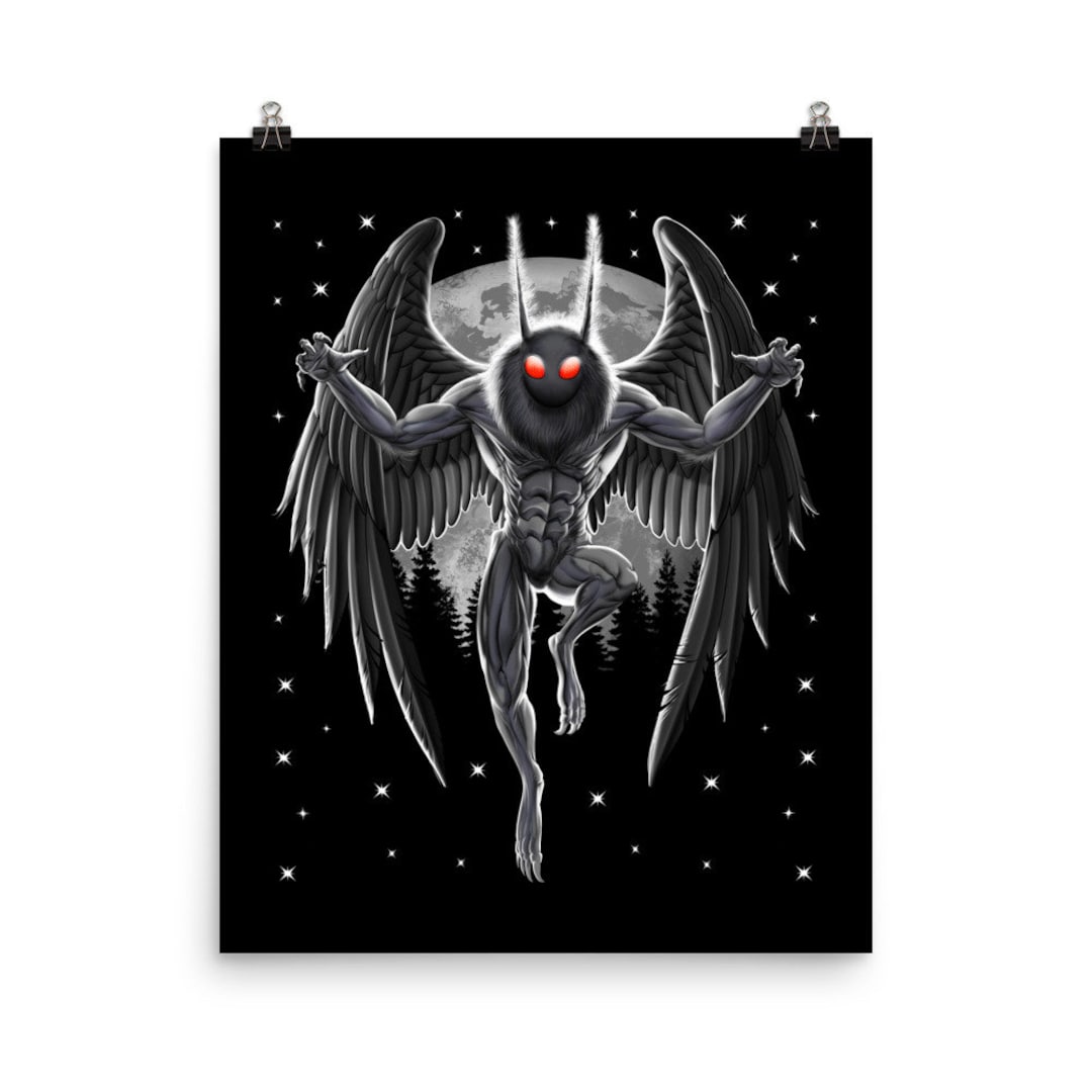Mothman Poster Cryptid Creatures Art Print Cryptids Wall - Etsy