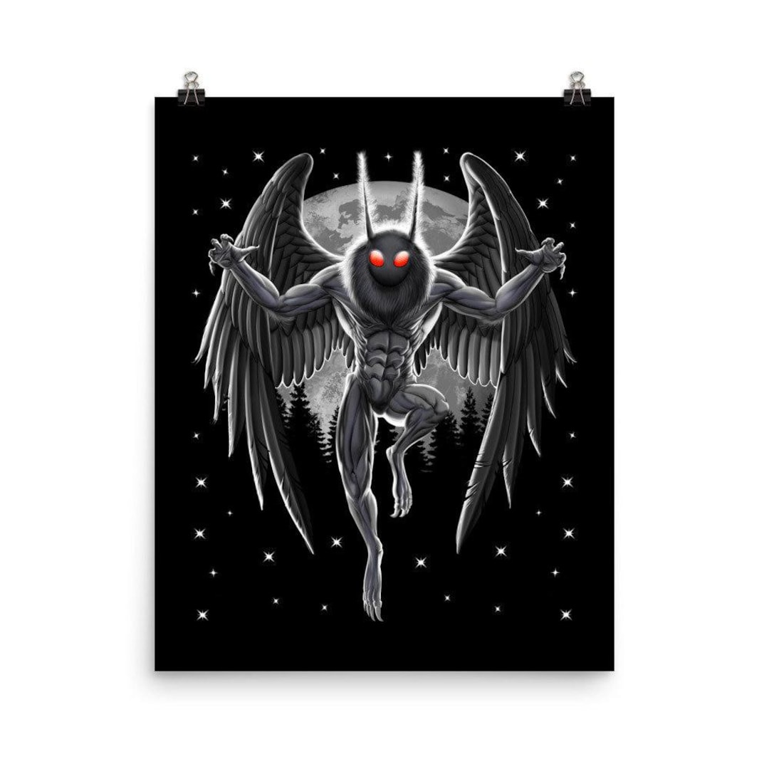 Mothman Poster - Cryptid Creatures Art Print - Cryptids Wall Decor ...
