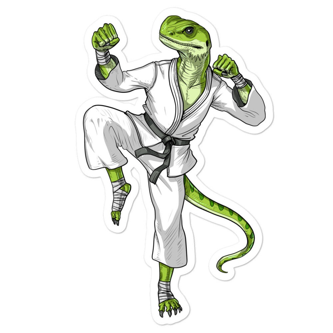 Gecko Lizard Karate Sticker Ninja Vinyl Sticker Kickboxing - Etsy