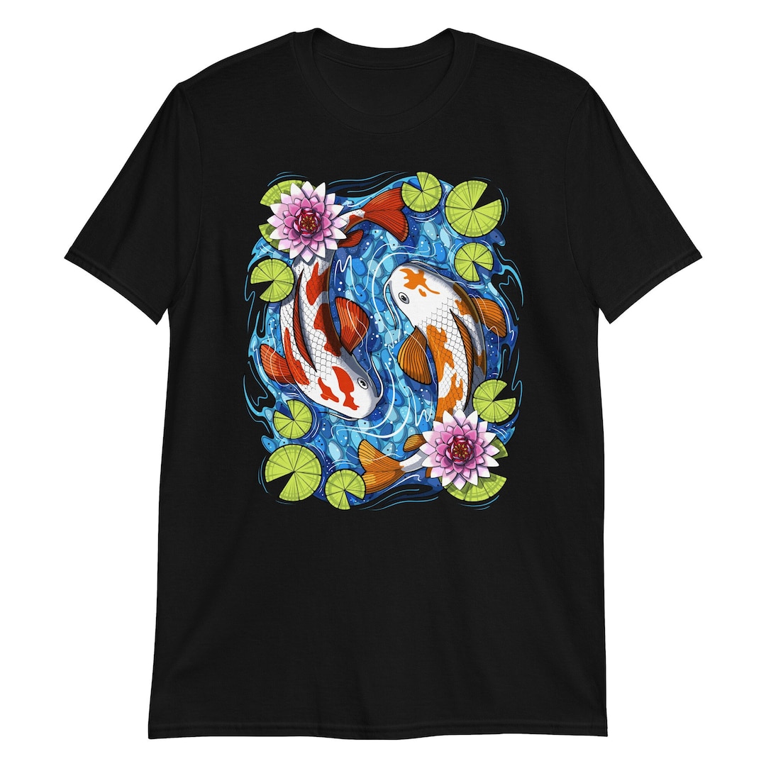 Japanese Koi Fish Shirt, Koi Fish Tee, Japanese Fish Clothing, Lotus ...
