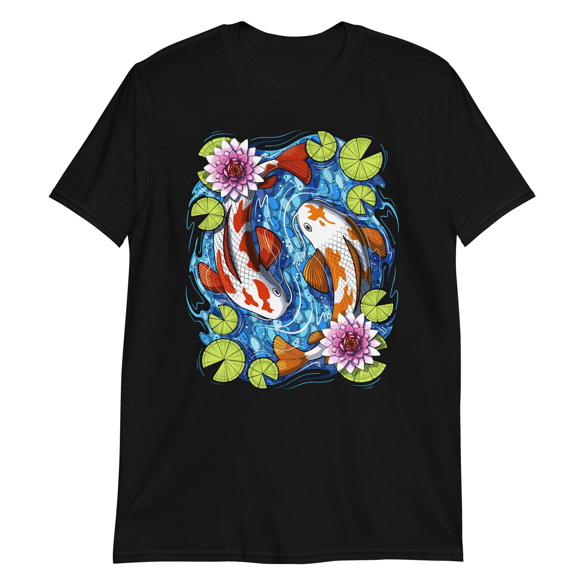 Japanese Koi Fish Shirt, Koi Fish Tee, Japanese Fish Clothing, Lotus ...