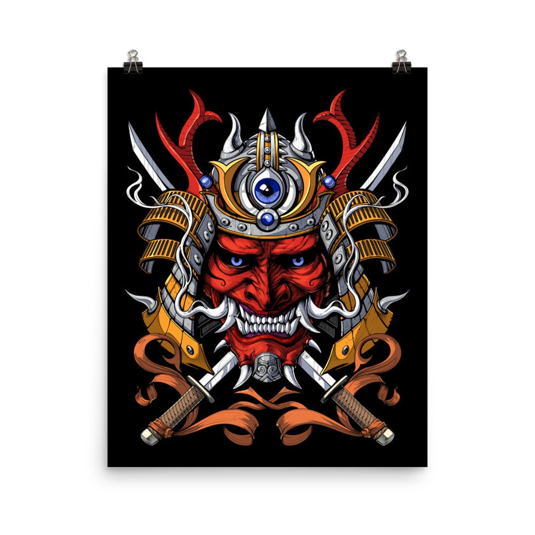 Japanese Samurai Warrior Mask Tattoo