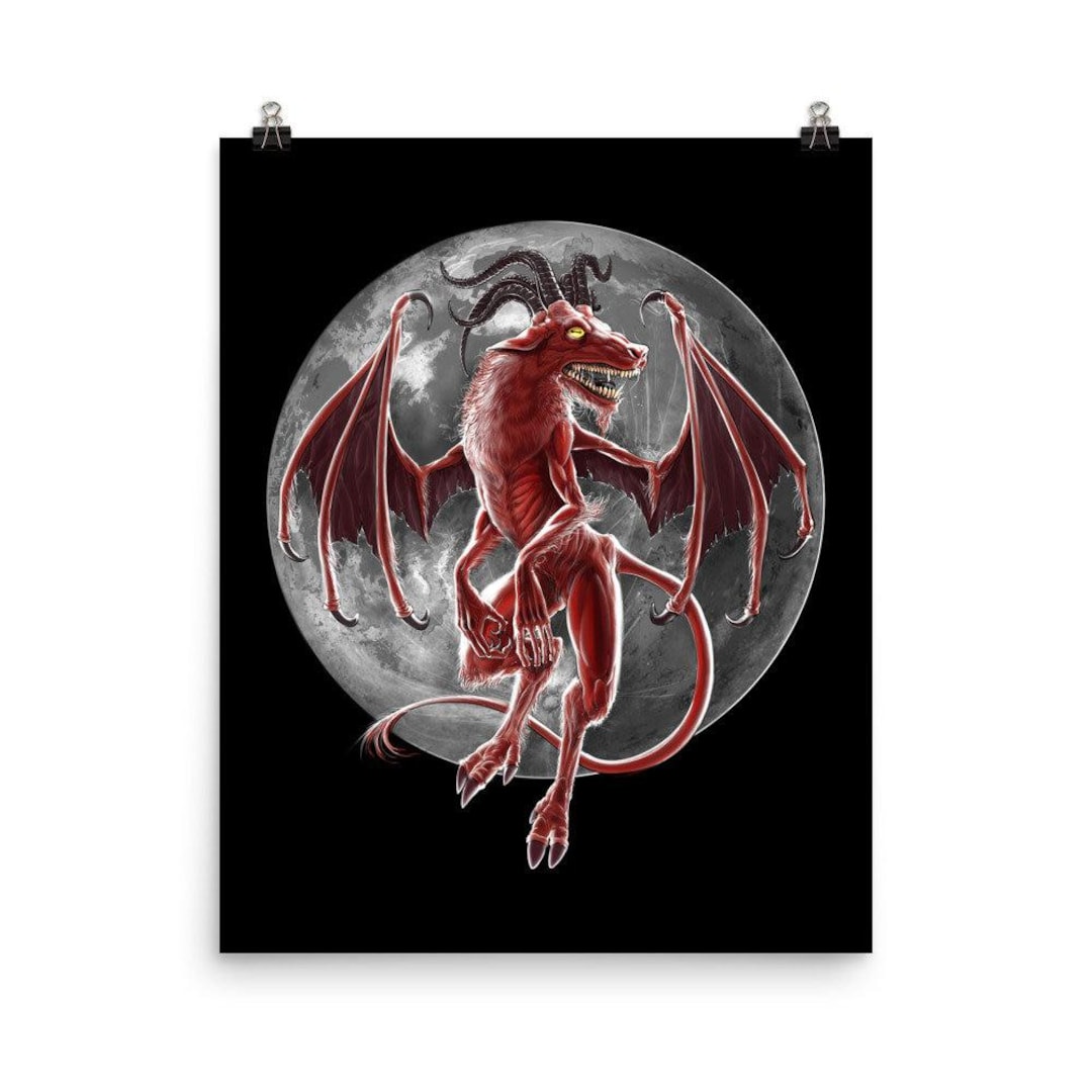 Jersey Devil Poster - Cryptid Creatures Art Print - Cryptids Wall Decor ...