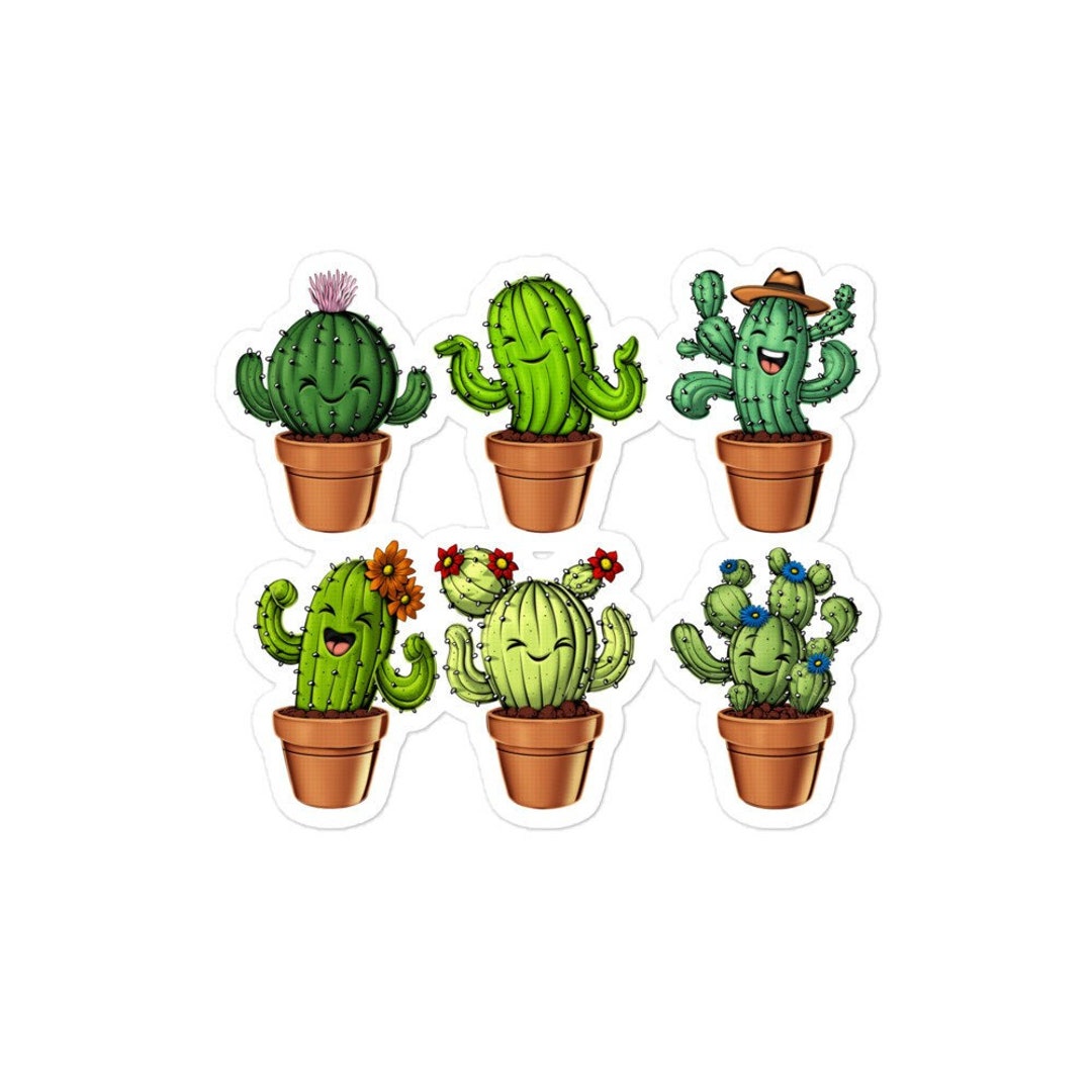 Funny Cactus Sticker, Succulent Plants Stickers, Gardening Houseplants ...