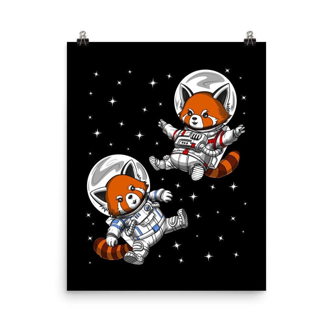 Space Red Panda Poster - Red Panda Astronaut Art Print - Funny Red ...