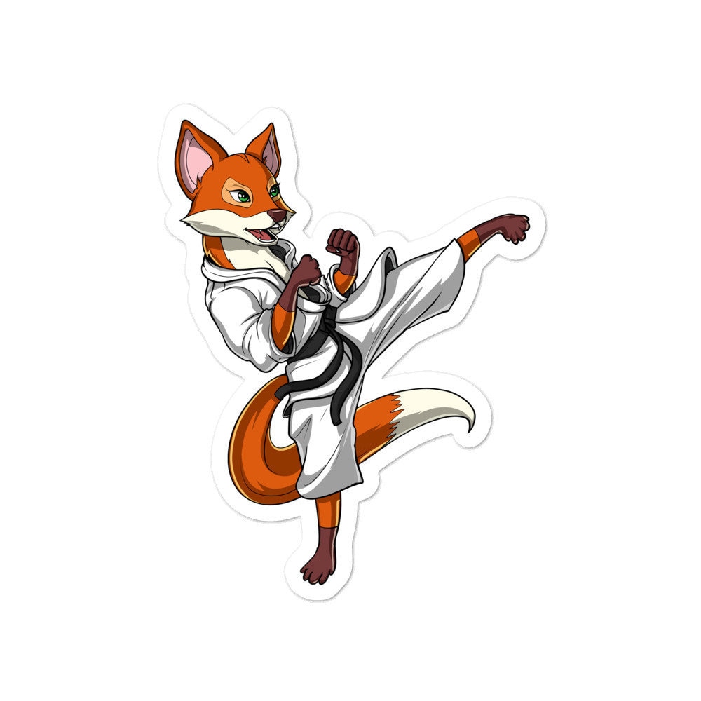 Fox Karate Vinyl Sticker Funny Fox Decals Kickboxing Ninja | Etsy