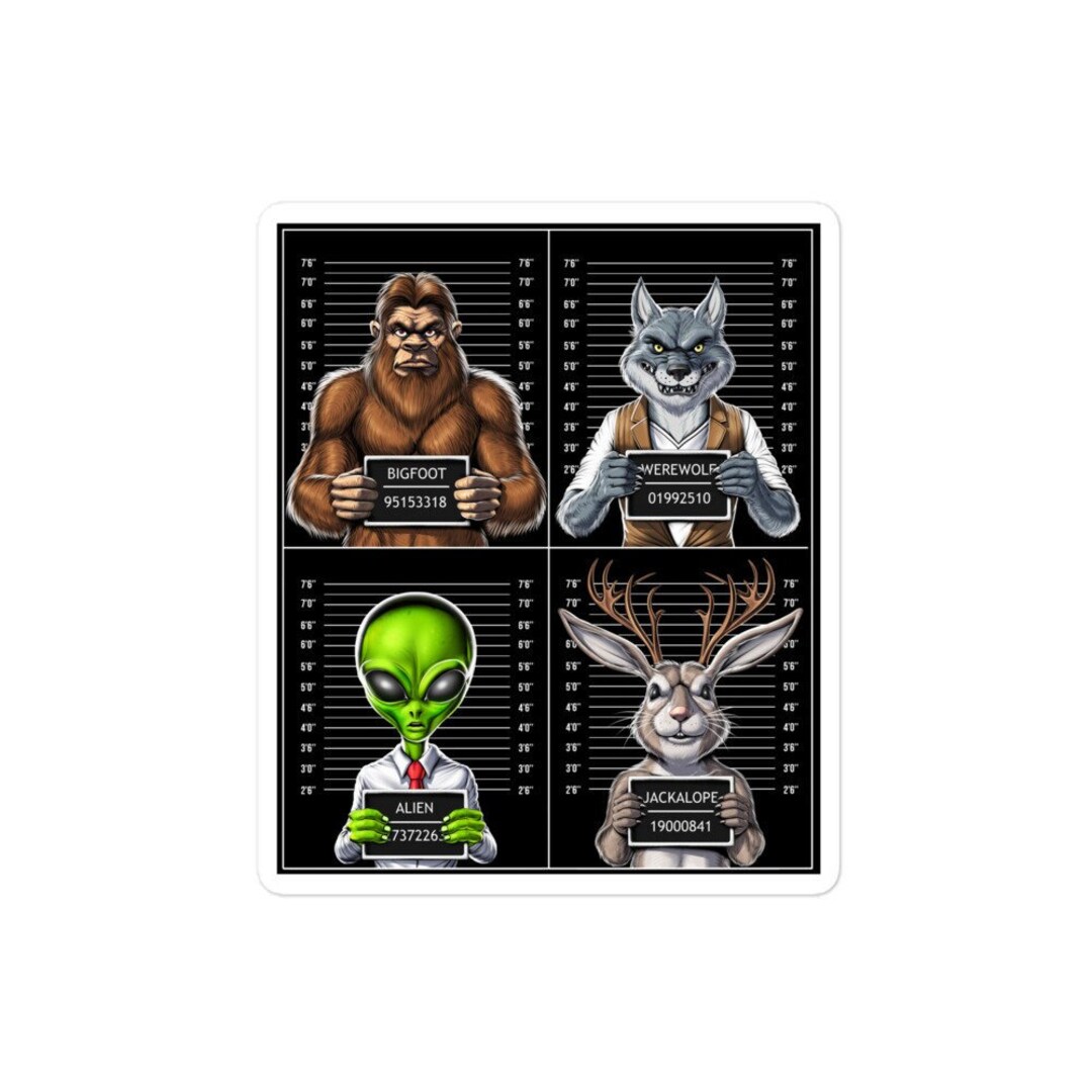 Cryptids Sticker, Bigfoot Sticker, Alien Stickers, Cryptozoology ...