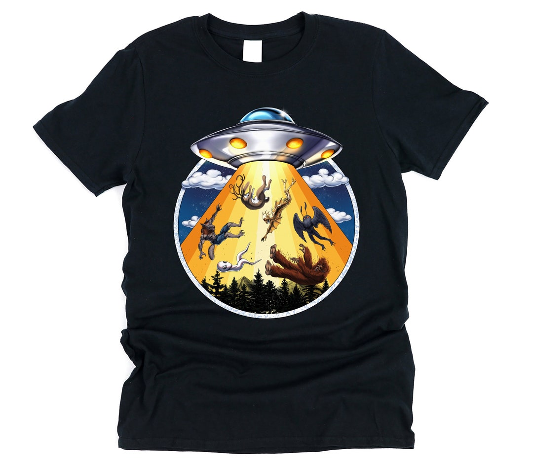 Cryptids Alien Abduction Shirt Bigfoot Mothman Shirts - Etsy