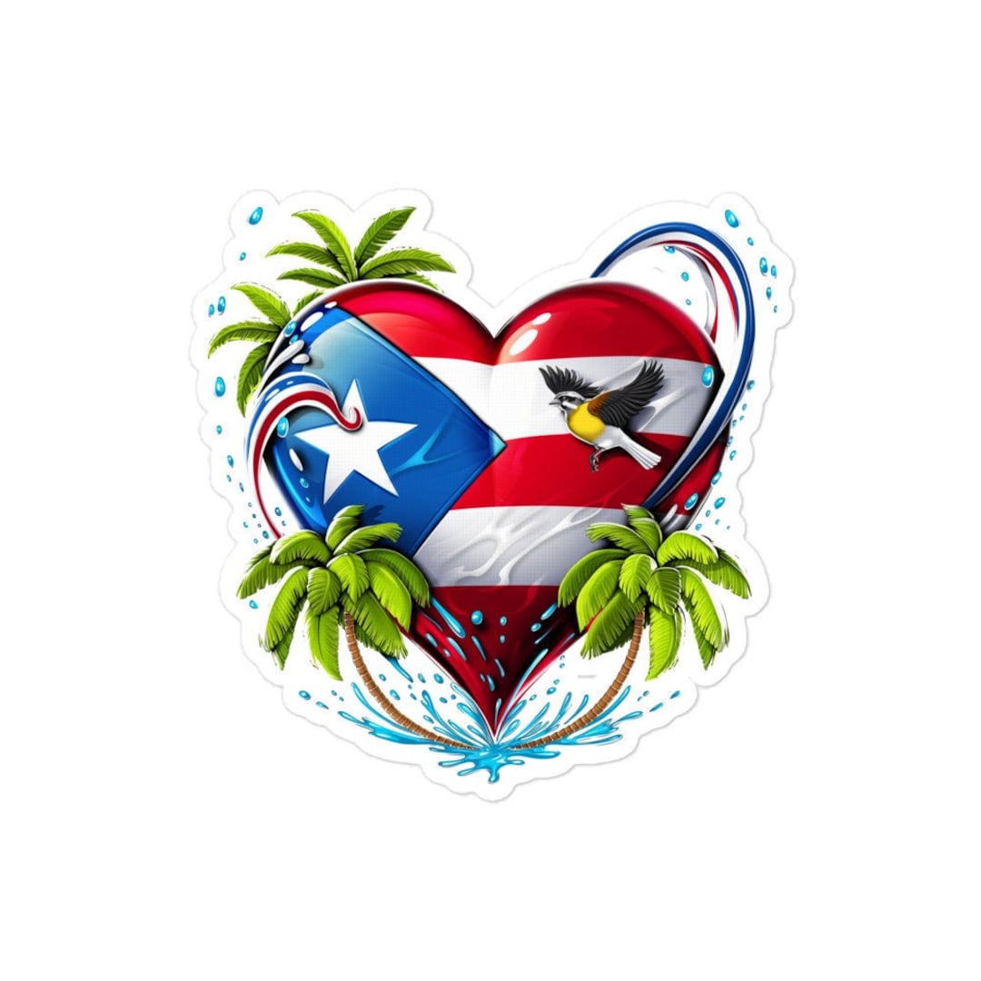 Puerto Rican Heart Sticker,boricua Sticker,puerto Rican Decals, Puerto ...