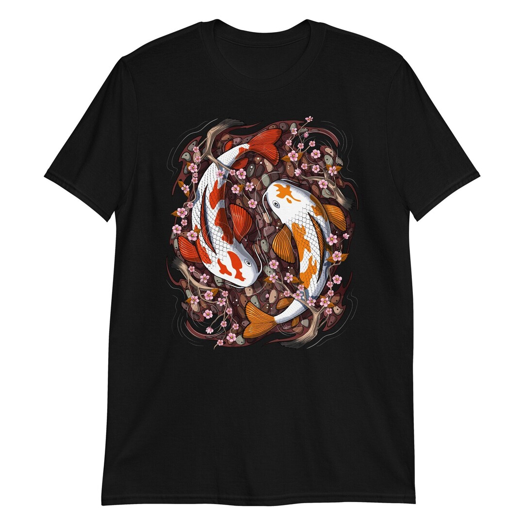 Japanese Koi Fish Shirt, Koi Fish Tee, Japanese Fish Clothing, Cherry ...