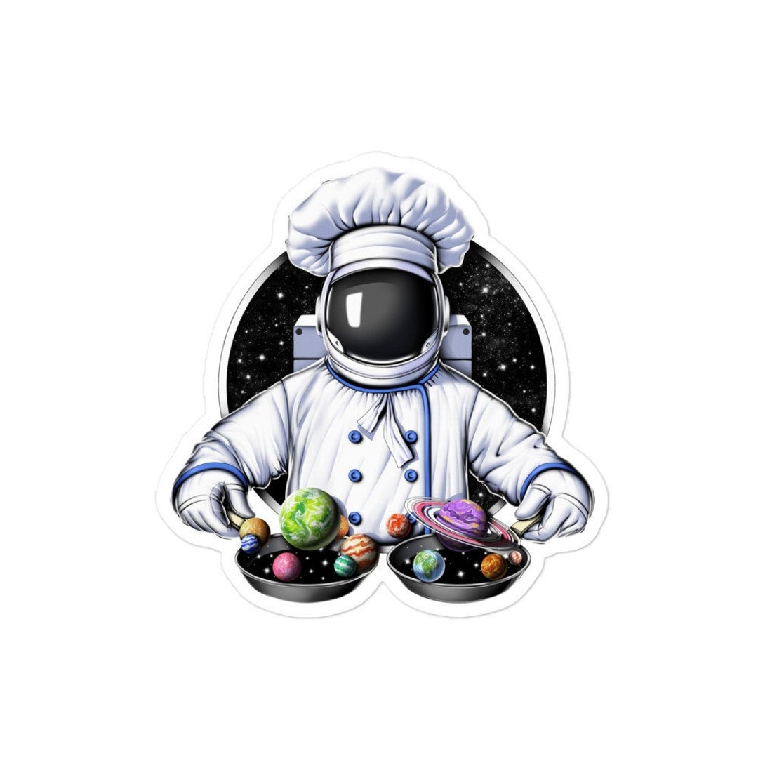 Space Astronaut Cooking Sticker, Chef Stickers, Cook Decal, Cosmic ...