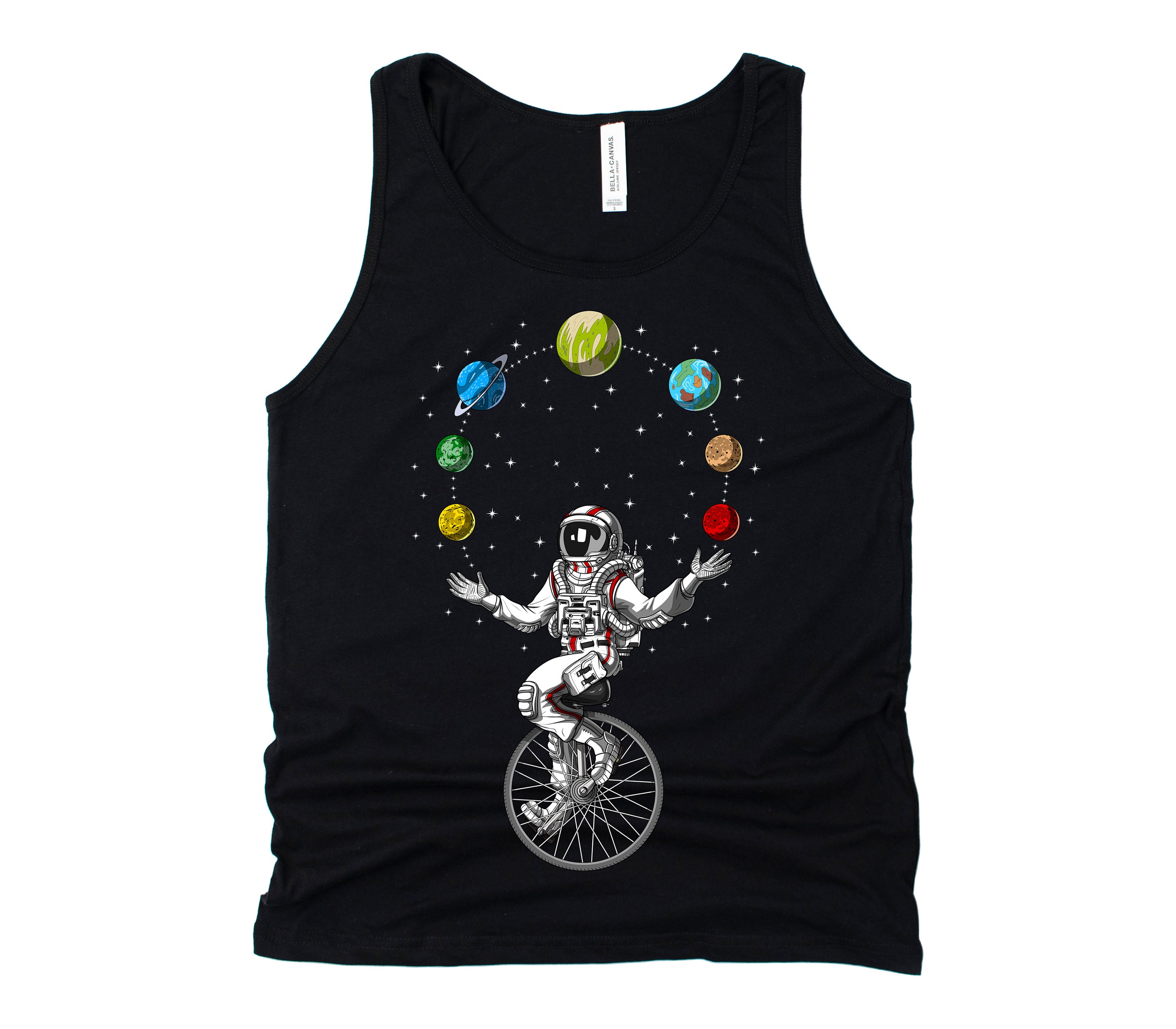 Astronaut Juggling Space Planets Mens Tank Top Cosmic Tank | Etsy