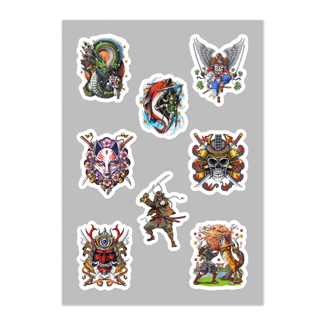 Samurai Warrior Sticker Sheet Ninja Sticker Bundle Japanese Sticker ...