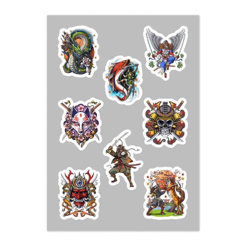Samurai Warrior Sticker Sheet Ninja Sticker Bundle - Etsy