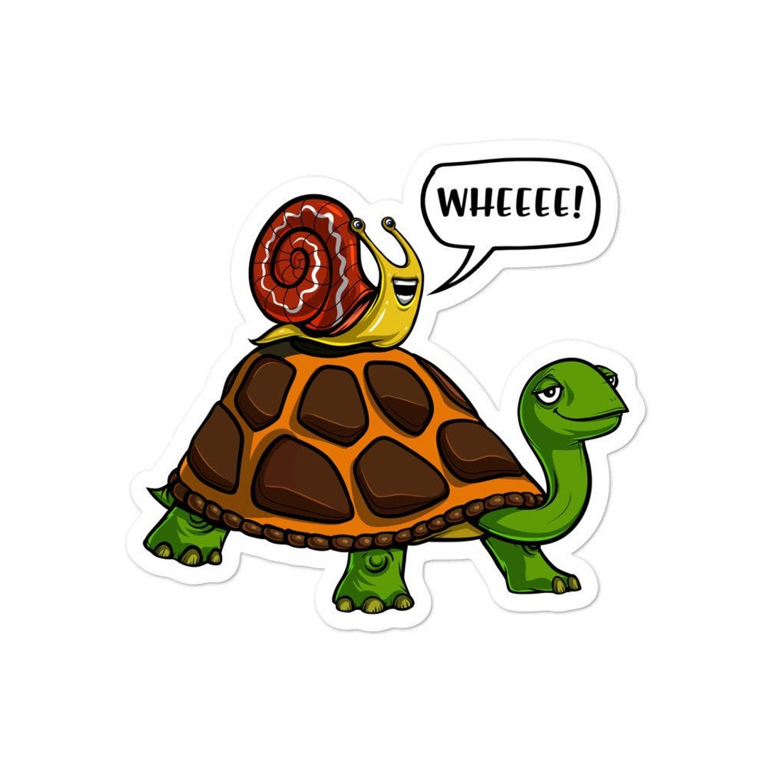 Snail Turtle Vinyl Sticker - Funny Animals Sticker - Turtle Decals ...
