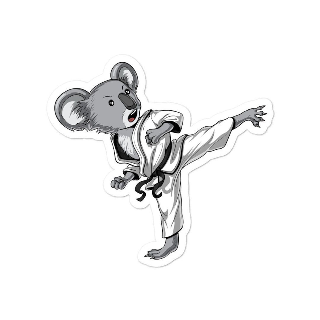 Koala Bear Karate Vinyl Sticker - Funny Koala Decals - Kickboxing Ninja ...