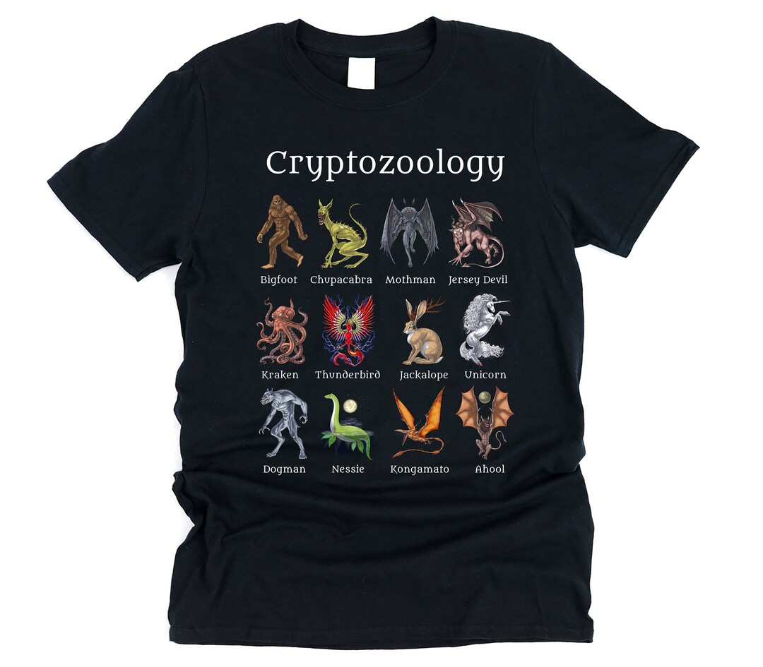 Cryptozoology Shirt Cryptid Creatures Tee Bigfoot Mothman Shirts ...