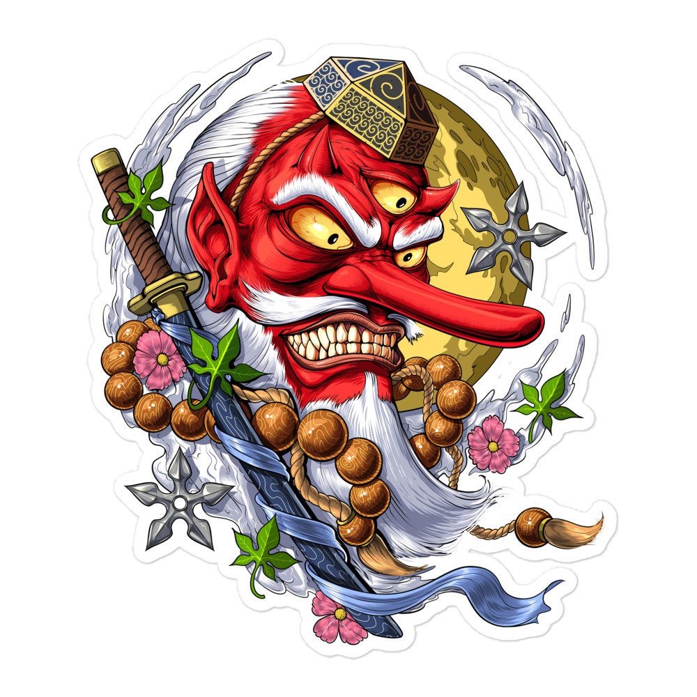 Tengu Japanese Demon Stickers Samurai Ninja Decals Fantasy - Etsy