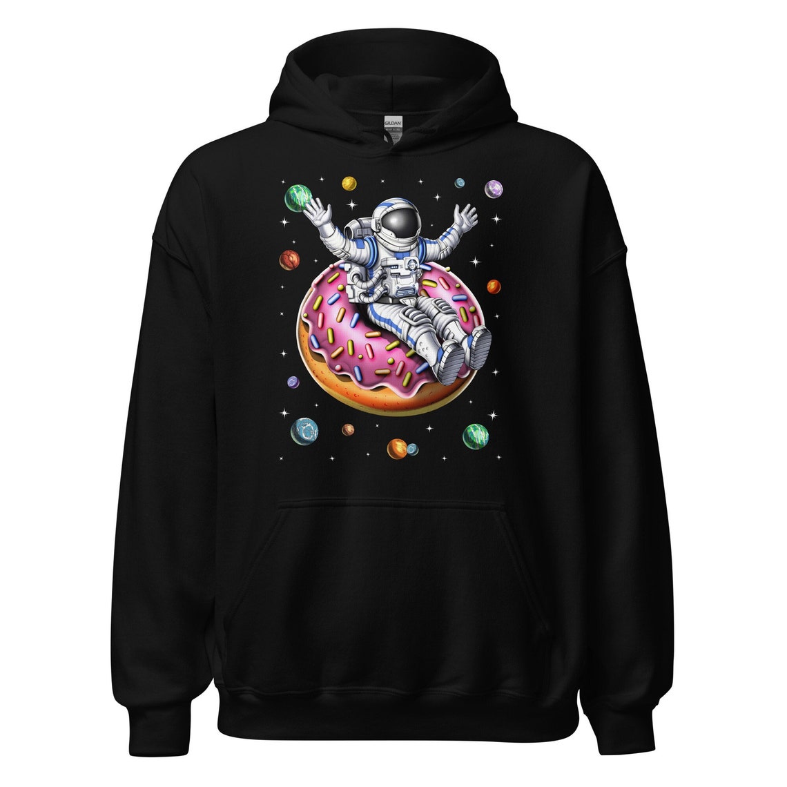 Space Astronaut Riding Donut Hoodie, Doughnut Hoodie, Donut Sweatshirt ...