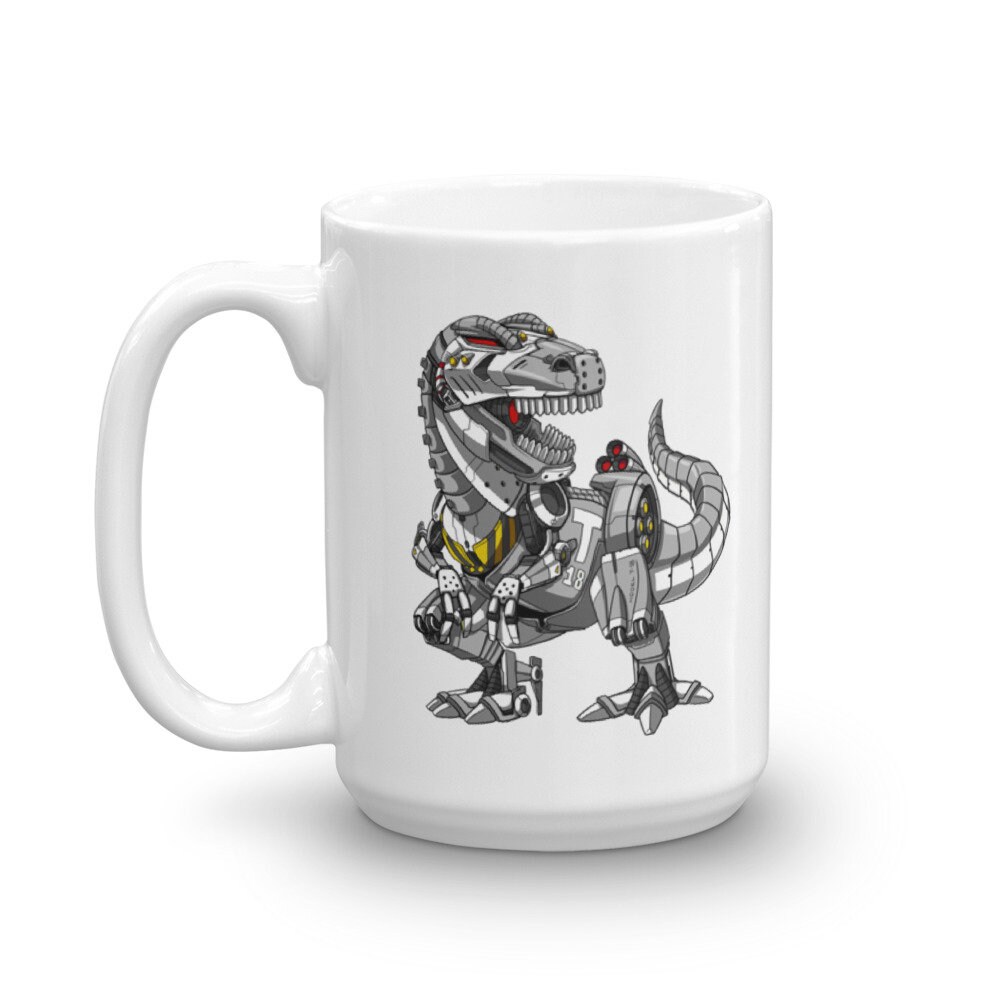T-rex Dinosaur Robot Mug Dinosaur Coffee Mug Dinosaur Cup | Etsy