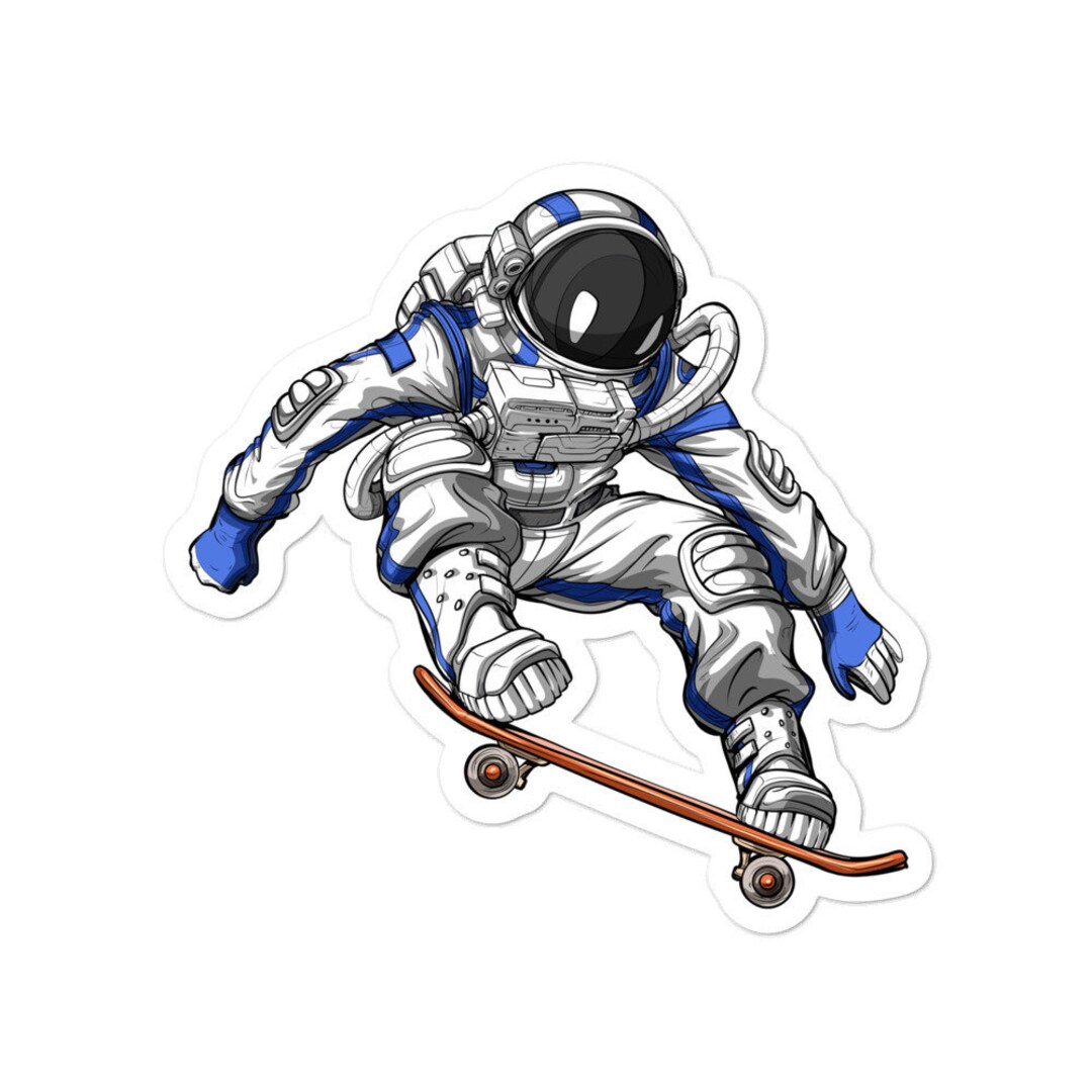 Space Astronaut Skateboarding Sticker - Skater Mens Gifts - Mens Skater ...