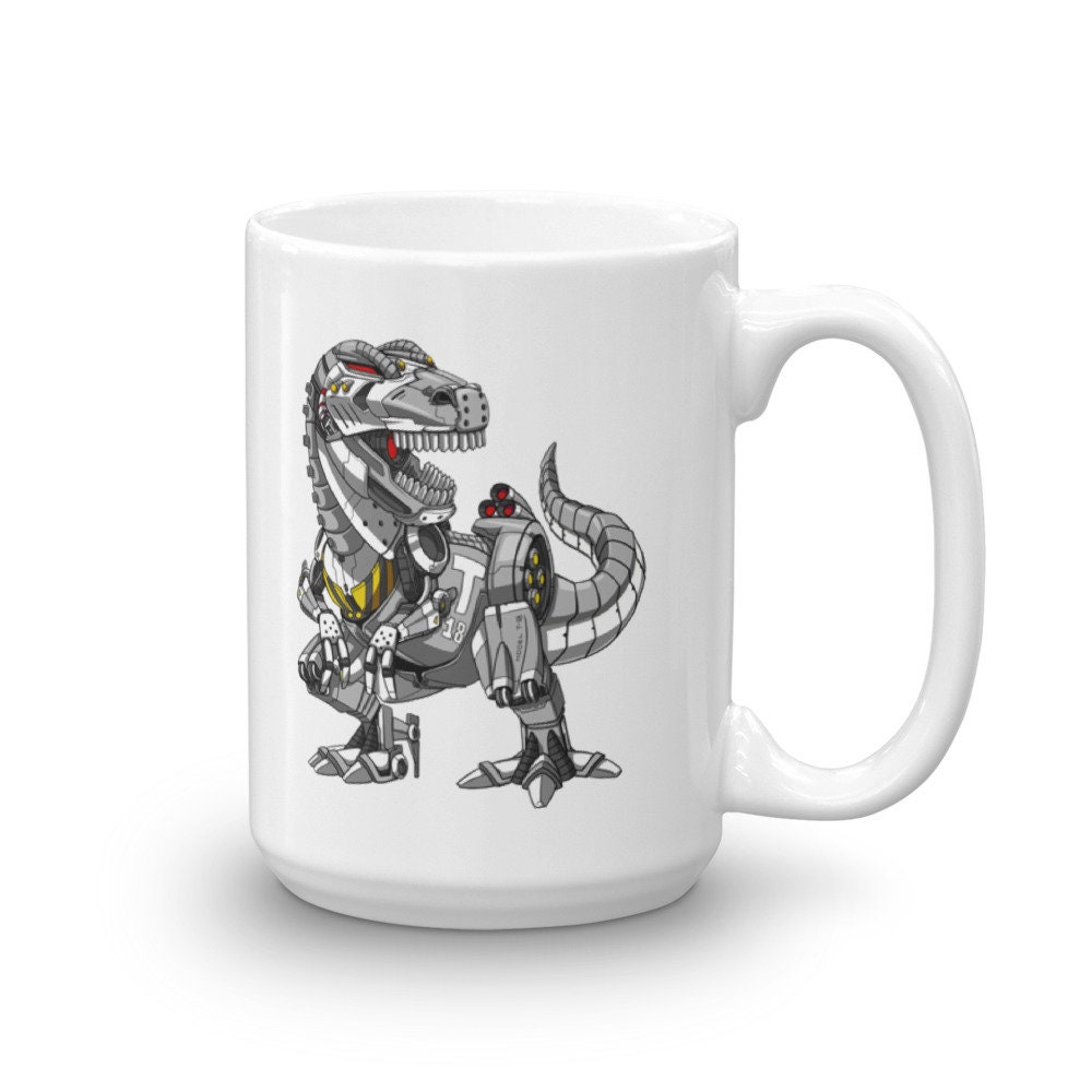 T-rex Dinosaur Robot Mug Dinosaur Coffee Mug Dinosaur Cup | Etsy