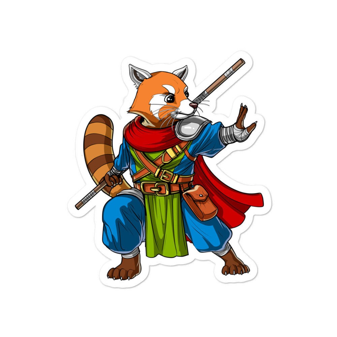 Red Panda Bear Ninja Sticker - Red Panda Samurai Decal - Kids Red Panda ...