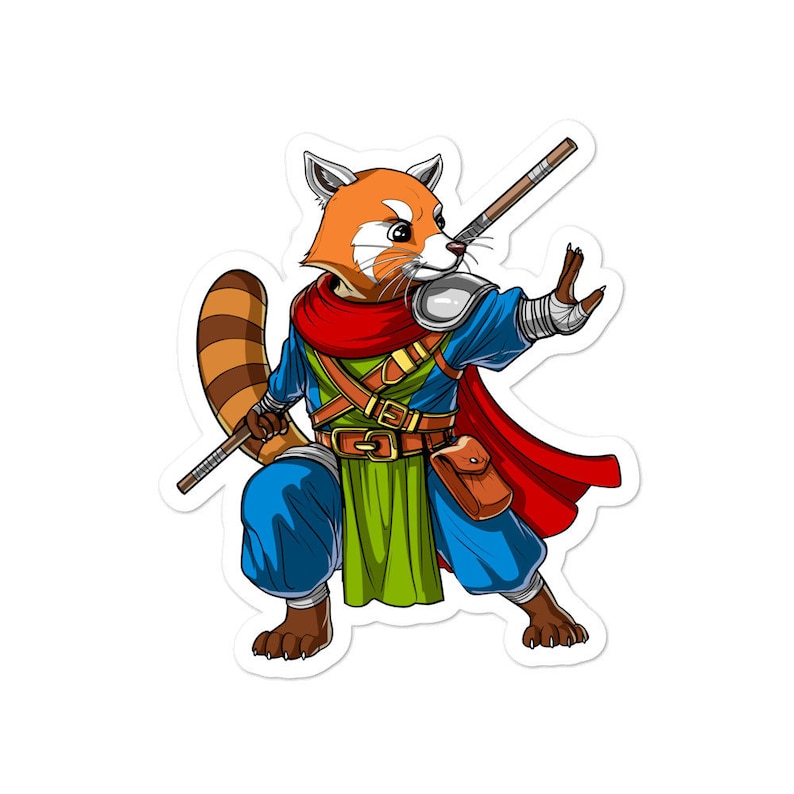 Red Panda Bear Ninja Sticker Red Panda Samurai Decal Kids | Etsy