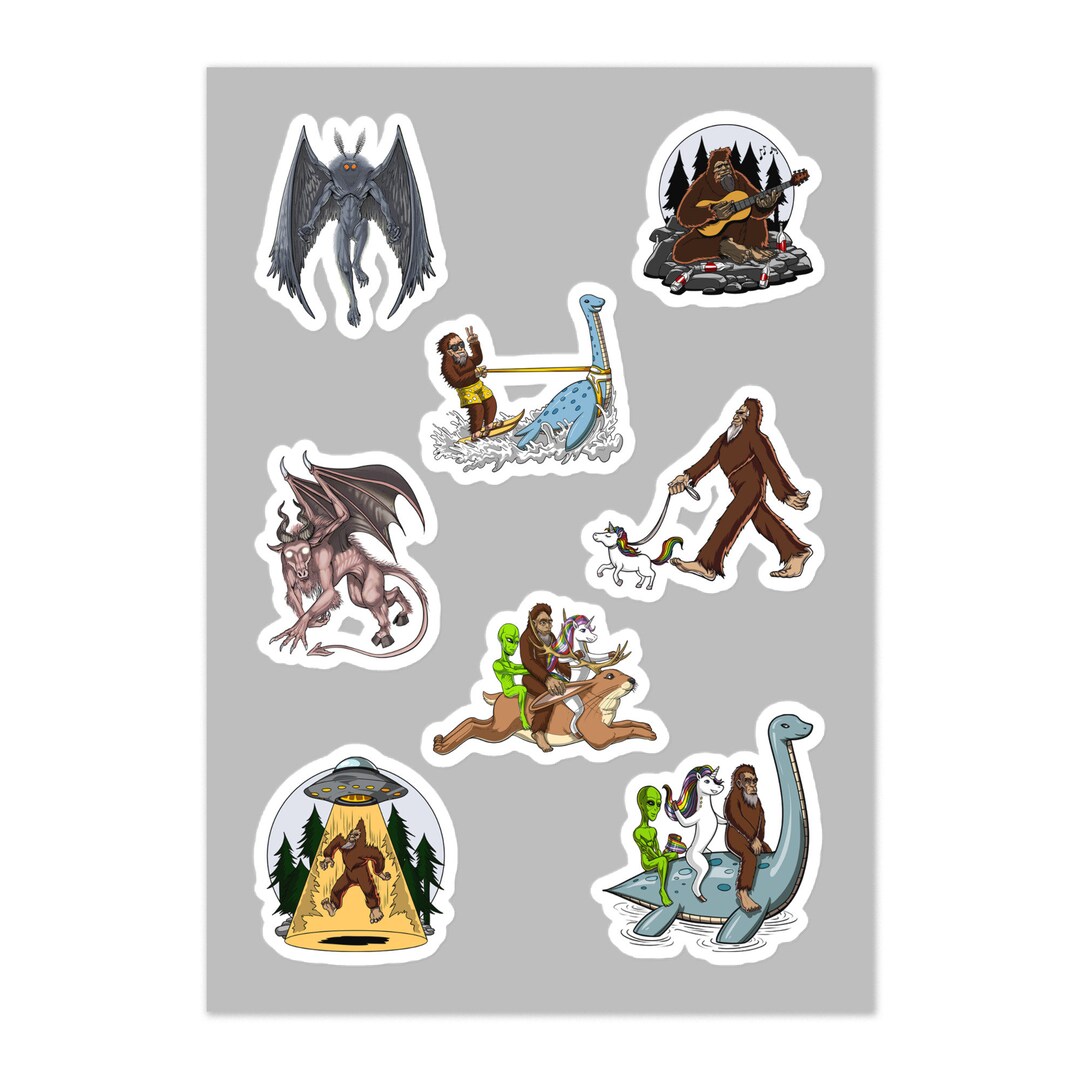 Cryptozoology Sticker Sheet Cryptids Sticker Bundle Mythological ...